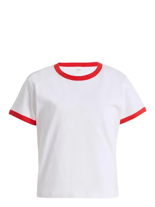 LESET Margo Cotton Ringer T-shirt - White