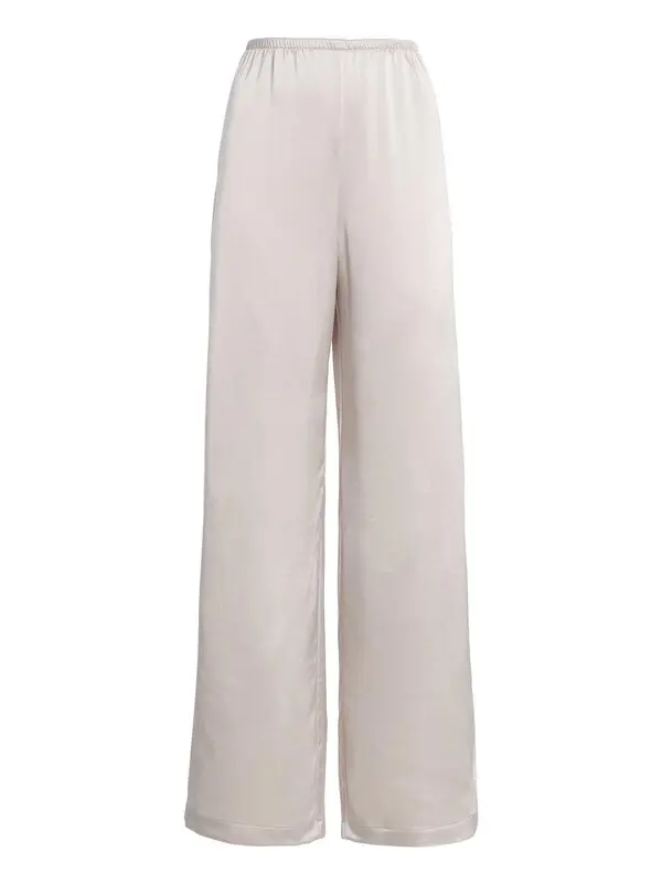 LESET Barb Satin Wide-leg Pants - Grey