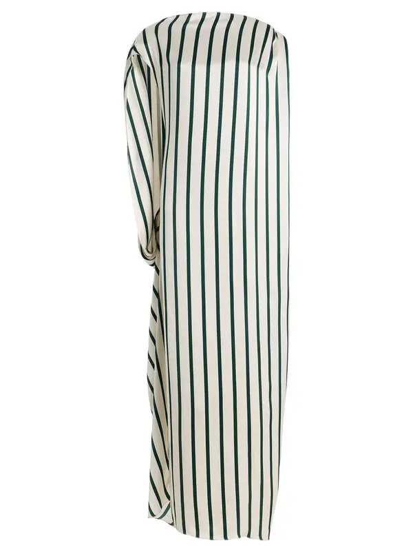 Bondi Born Asymmetric Striped Silk Maxi Dress - Green