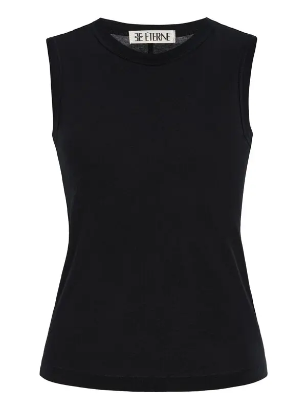 Eterne Fitted Cotton-modal Muscle Tank Top - Black