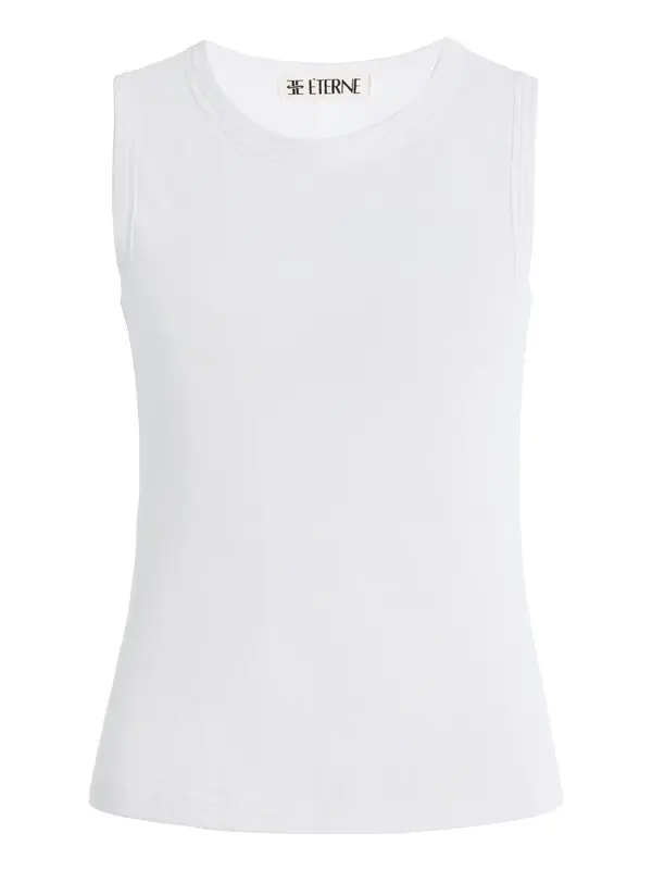 Eterne Fitted Cotton-modal Muscle Tank Top - Ivory