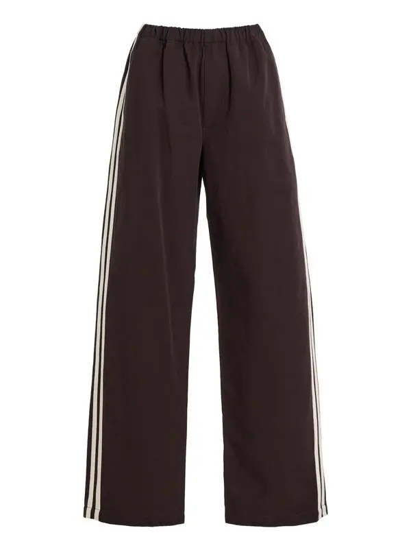 Citizens Of Humanity Aurora Cotton-flax Wide Leg Track Pants - Brown