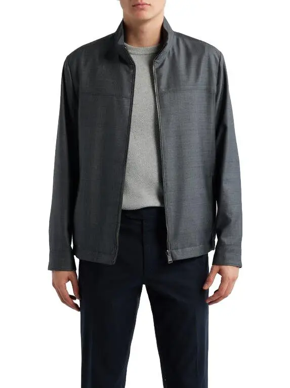 Canali Reversible Water Repellent Wool Jacket - Charcoal