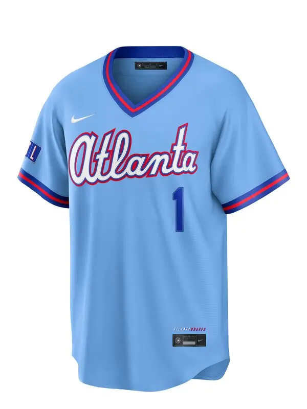 Nike Ozzie Albies Atlanta Braves City Connect Mlb Stadium Jersey - Blue