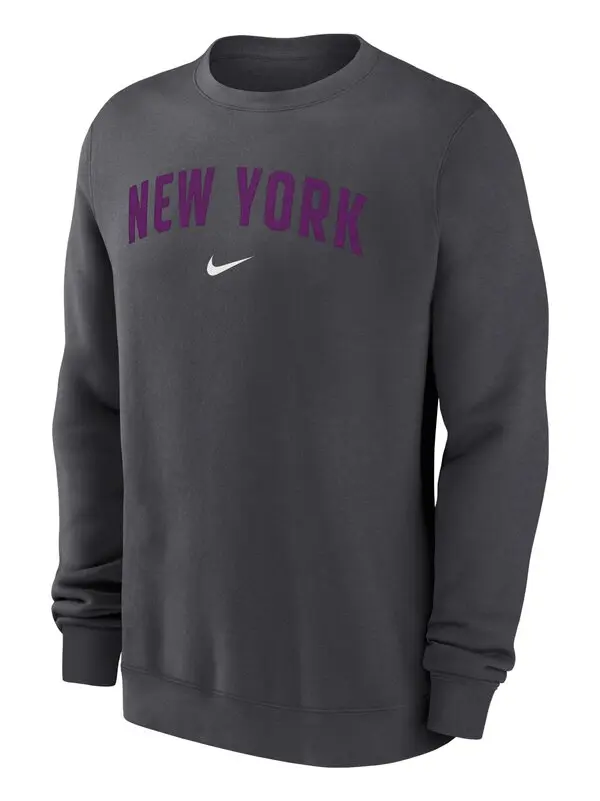 Nike New York Mets Mlb Pullover Crew - Grey