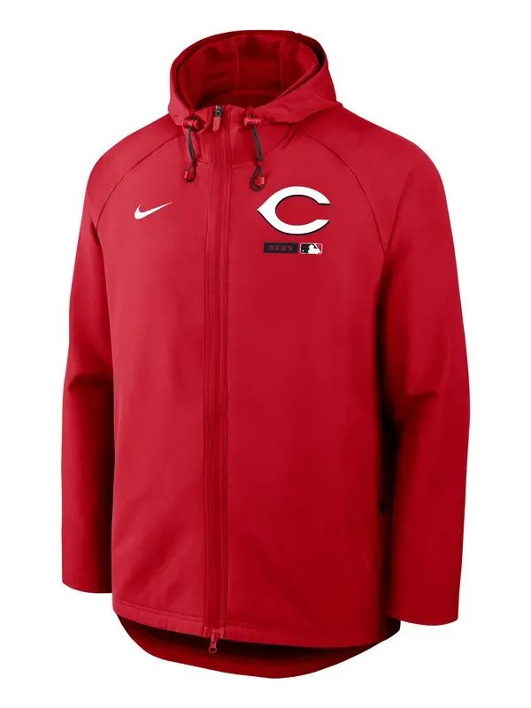Nike Cincinnati Reds Authentic Collection Therma-fit Mlb Full-zip Hooded Jacket - Red