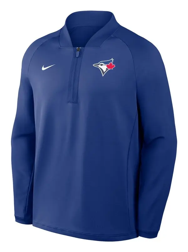 Nike Toronto Jays Authentic Collection Dri-fit Mlb 1/2-zip Long-sleeve Top - Blue