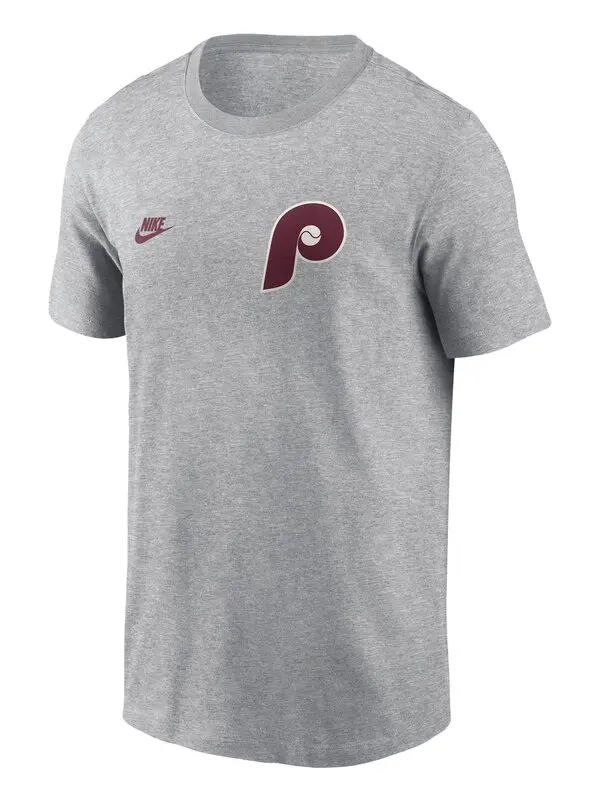Nike Philadelphia Phillies Cooperstown 2-hit Large Logo Mlb T-shirt - Grey