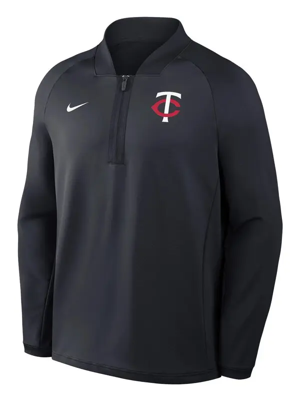 Nike Minnesota Twins Authentic Collection Dri-fit Mlb 1/2-zip Long-sleeve Top - Blue