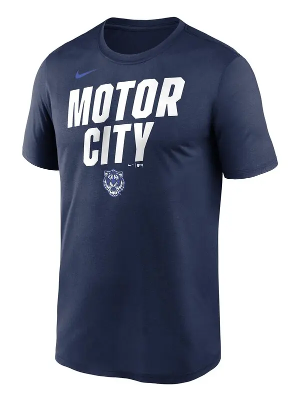 Nike Detroit Tigers City Connect Team Phrase Script Dri-fit Mlb T-shirt - Blue