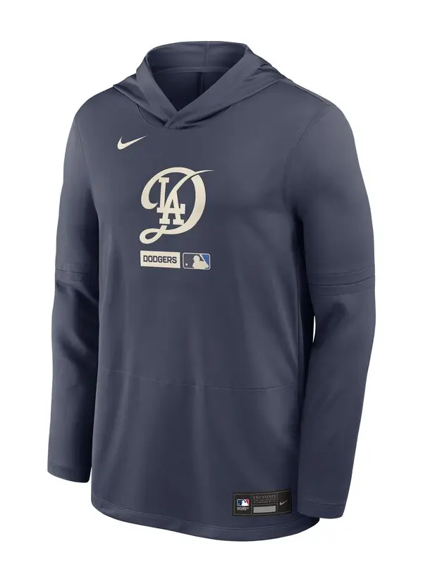 Nike Los Angeles Dodgers City Connect Dri-fit Mlb Long-sleeve Hooded Top - Blue