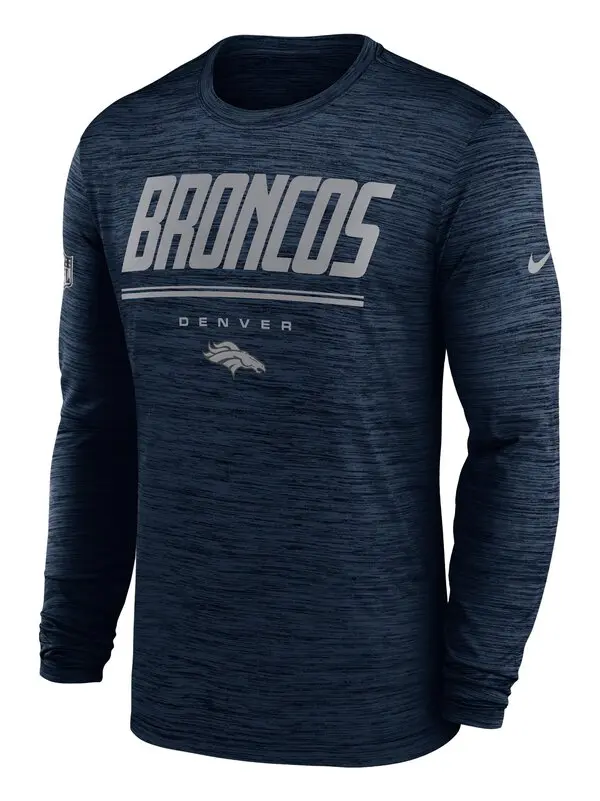 Nike Denver Broncos Sideline Team Issue Velocity Dri-fit Nfl Long-sleeve T-shirt - Blue