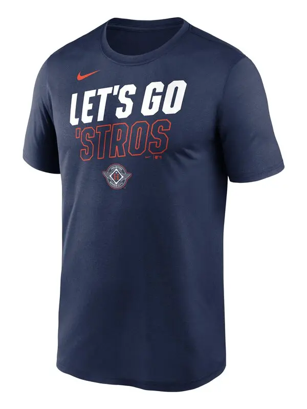 Nike Houston Astros City Connect Team Phrase Script Dri-fit Mlb T-shirt - Blue