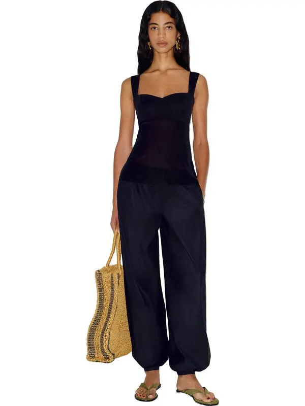 REFORMATION Nova Knit Top - Black