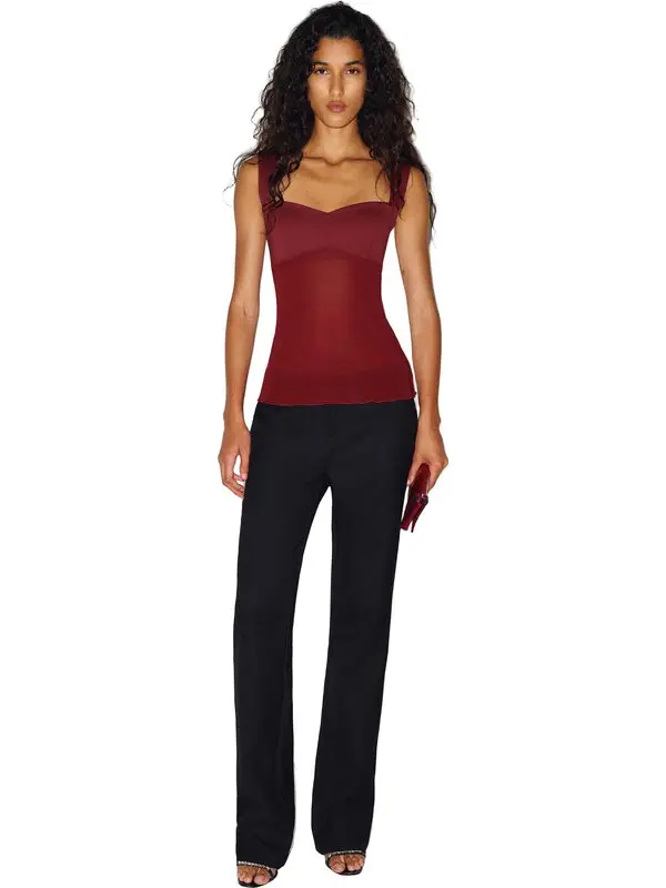 REFORMATION Nova Knit Top - Red