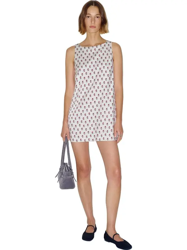 REFORMATION Sleeveless Boatneck Mini Dress - Ivory