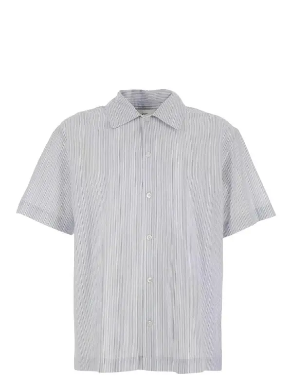 DUNST Striped Short-sleeve Shirt - Blue
