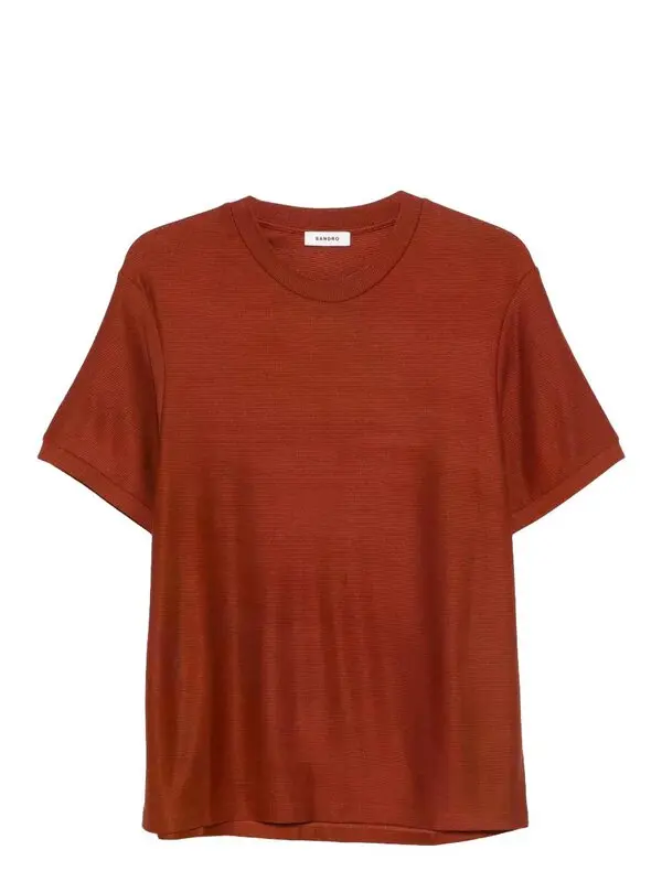 Sandro Ribbed T-shirt - Brown