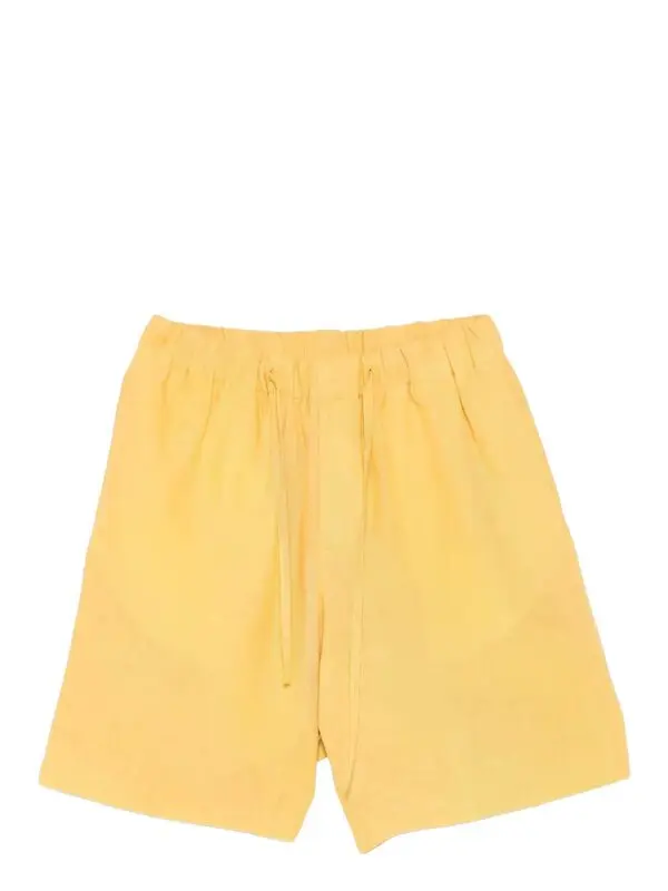 Sandro Elastic Waist Linen Shorts - Yellow