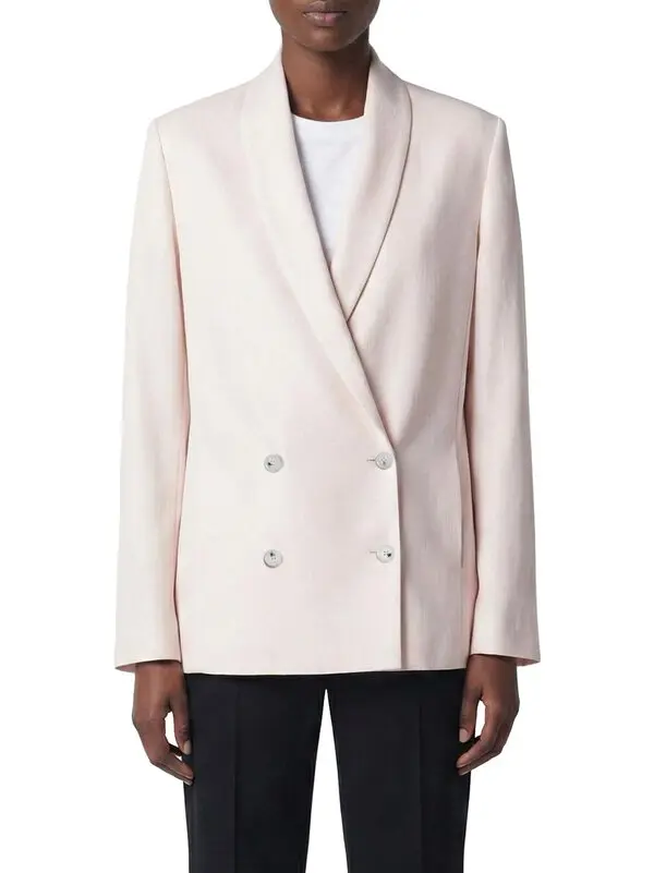 Loulou De Saison Shawl Collar Double Breasted Jacket - Pink