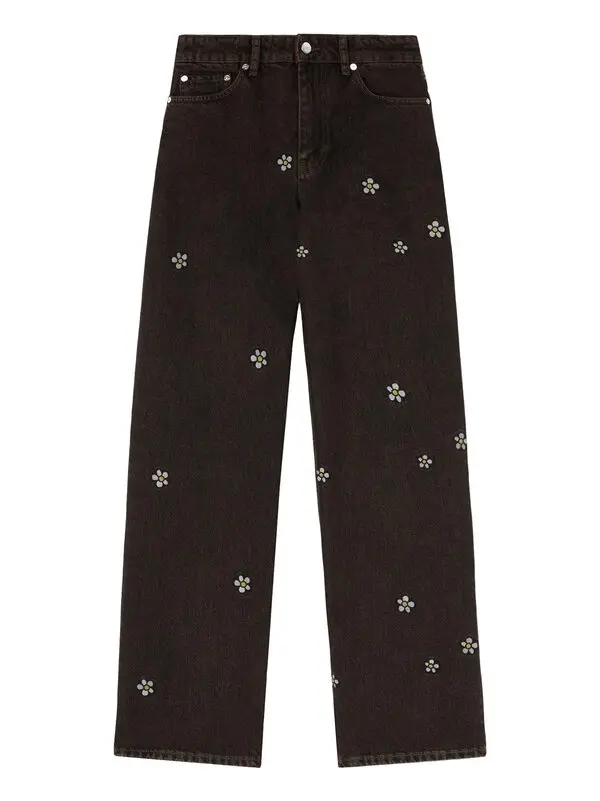 GANNI Izey Daisy Duck Jeans - Brown