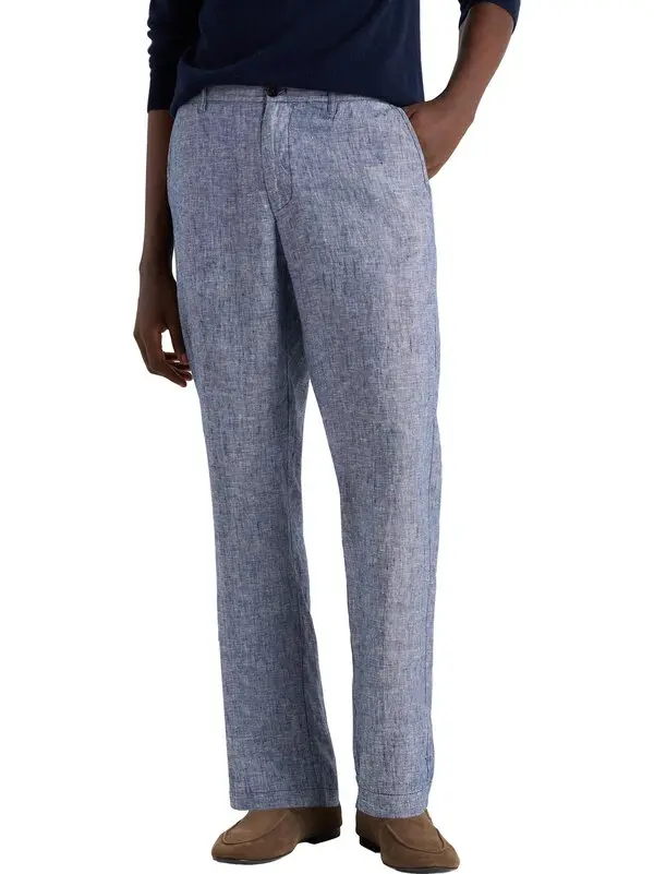Quince 100% European Linen Trousers - Chambray Blue
