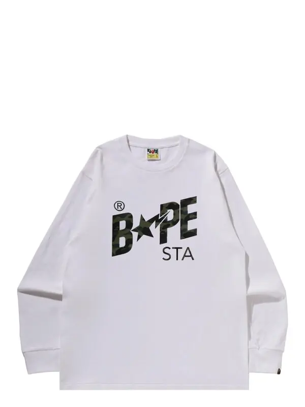 A BATHING APE 1st Camo Sta Long-sleeve Tee - White