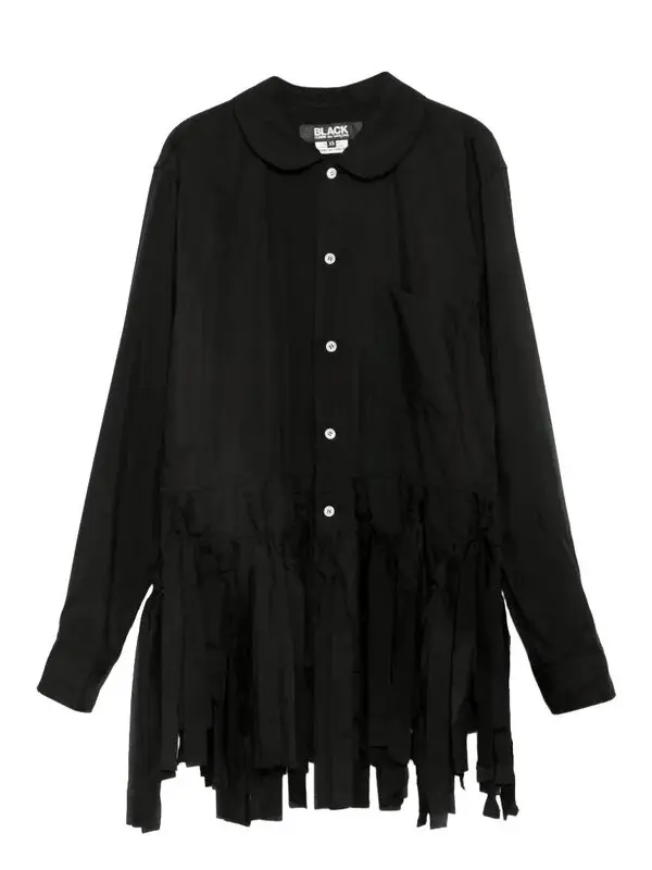 Comme Des Garçons Knotted Fringe-trim Shirt - Black