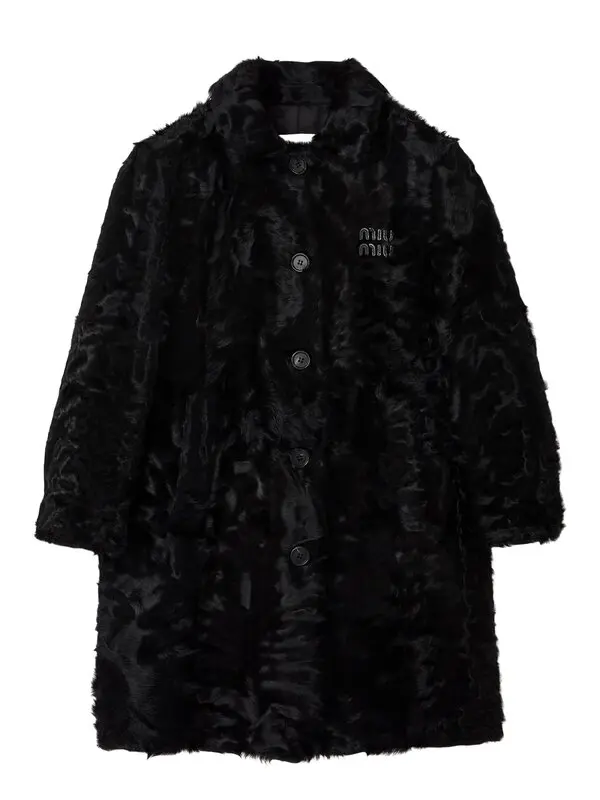 Miu Miu Shearling Coat - Black