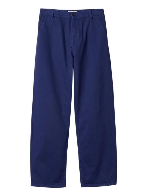 Miu Miu Cotton Gabardine Straight Trousers - Blue