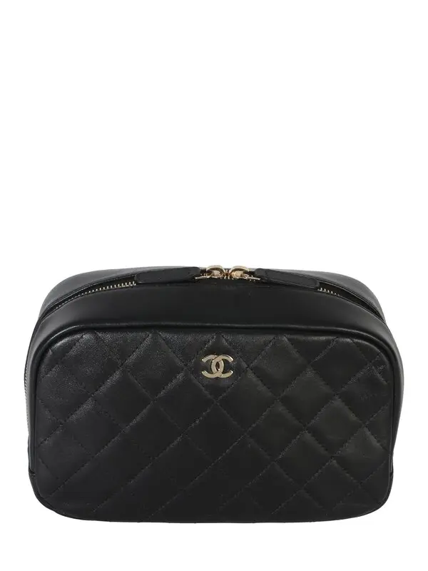 Chanel Quilted Lambskin Curvy Pouch - Black