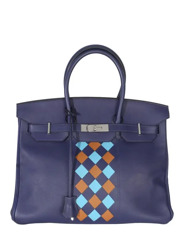 Hermès Tressage Birkin 35 Phw - Blue