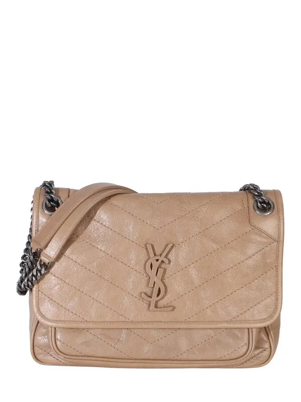 Saint Laurent Niki Chain Satchel - Tan
