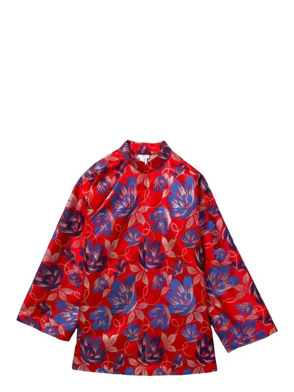 Comme Des Garçons Floral Print Top - Red