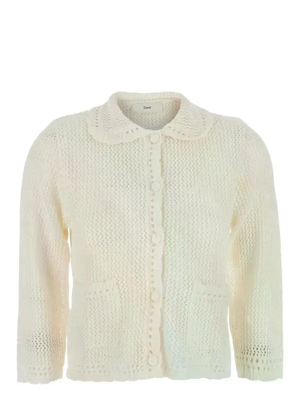 DUNST Open-knit Cardigan - Neutrals