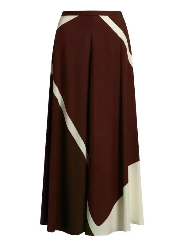 Alberta Ferretti Panelled Midi Skirt - Brown