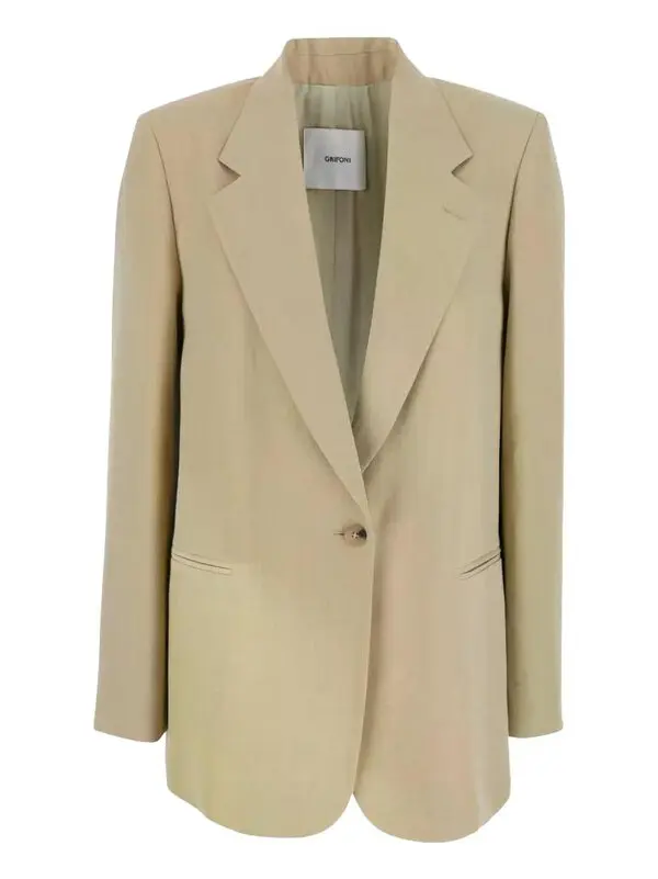 GRIFONI Single-breasted Blazer - Neutrals