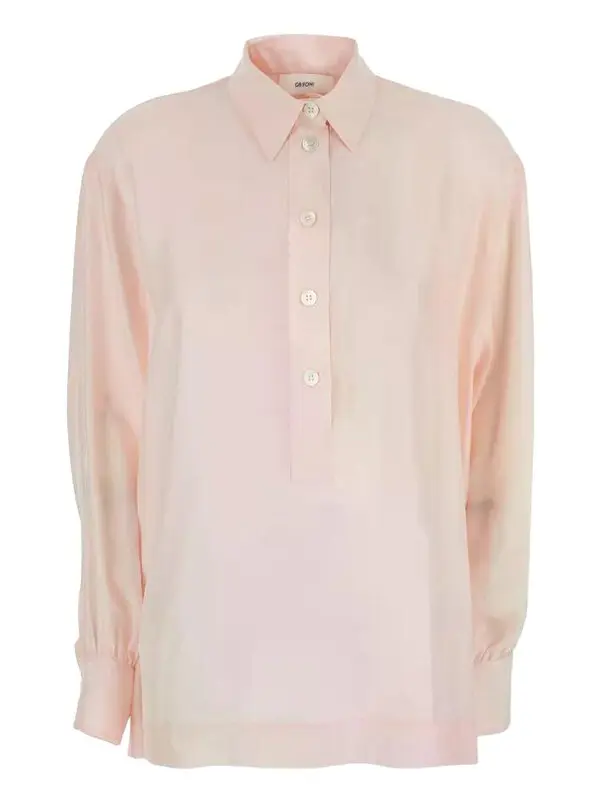 GRIFONI Button-placket Long-sleeve Blouse - Pink