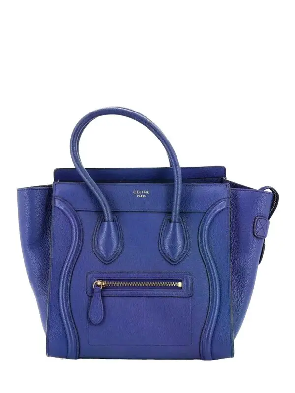 Celine Luggage Micro Tote Bag Grainy Leather - Blue
