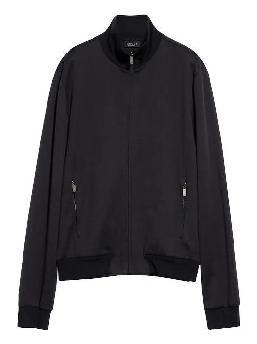 Gucci Silk Cotton Jersey Zip Jacket - Black