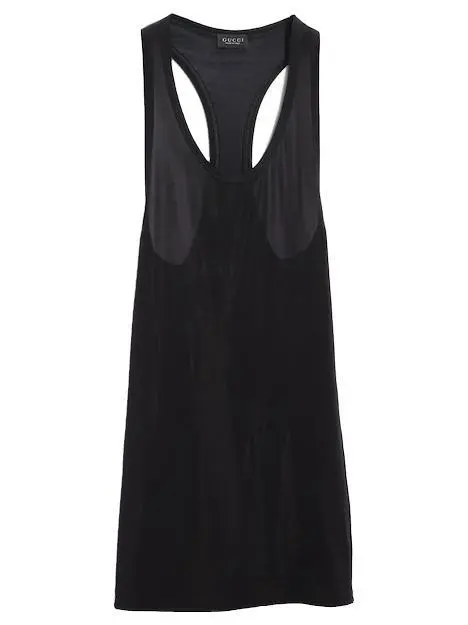 Gucci Crêpe Jersey Scoop Neck Dress - Black