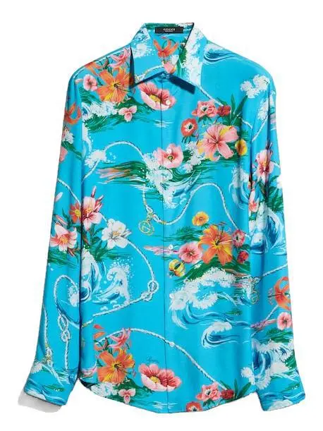 Gucci Printed Fluid Fabric Shirt - Blue