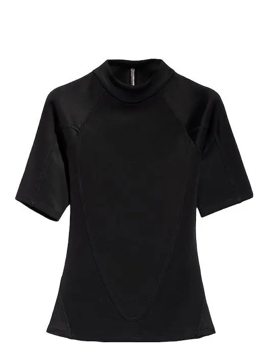 Gucci Medium Jersey T-shirt With Back Zip - Black