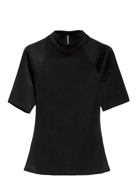 Gucci Medium Jersey T-shirt With Back Zip - Black