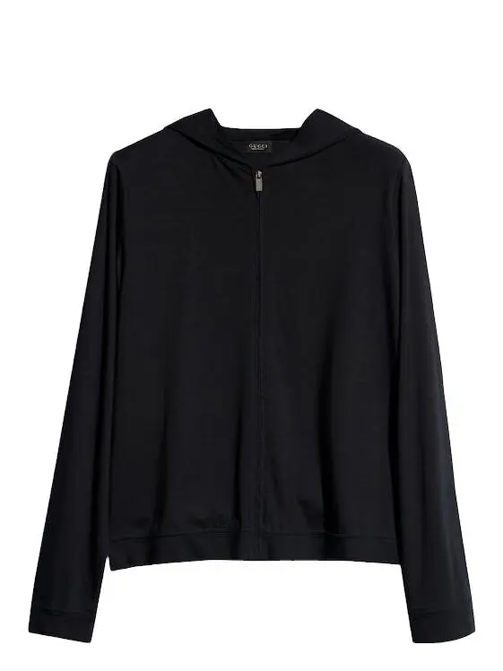 Gucci Soft Rayon Jersey Zip Jacket - Black