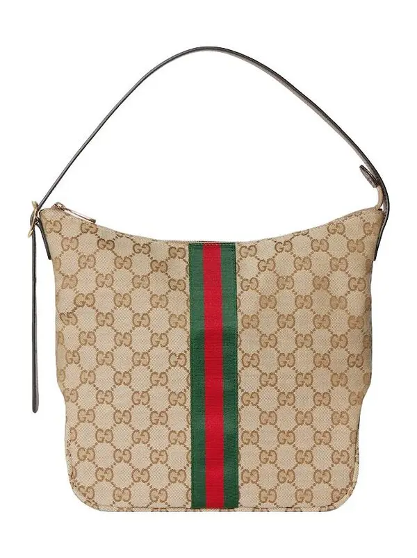 Gucci Lunetta Medium Crossbody Bag Gg Canvas - Beige
