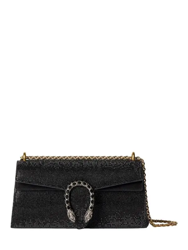 Gucci Dionysus Crystal Medium Shoulder Bag - Black