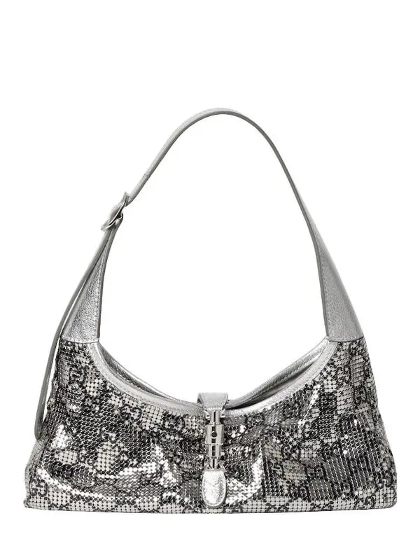 Gucci Jackie Slim Metallic Evening Bag - Beige