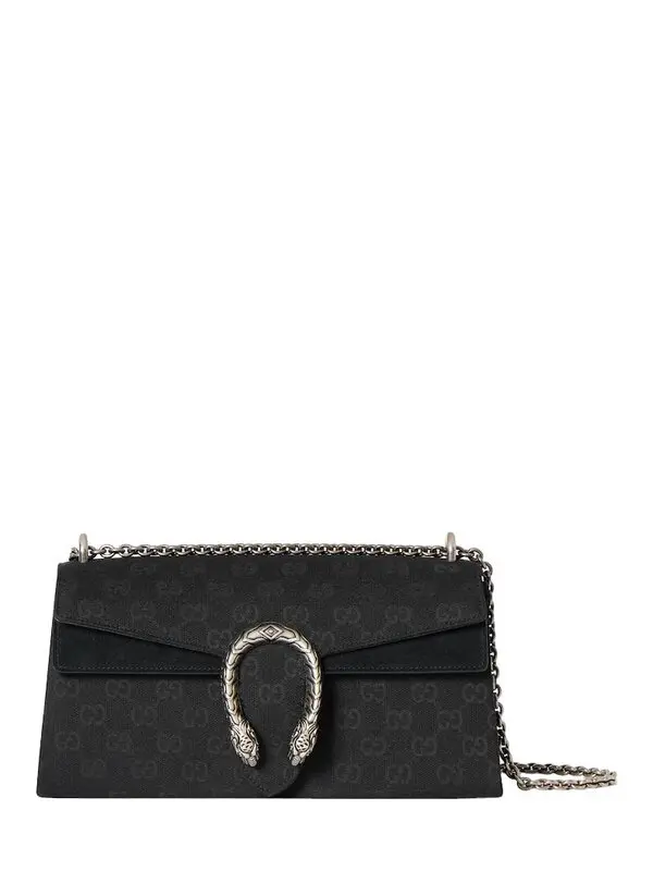 Gucci Dionysus Medium Shoulder Bag Gg Canvas - Black