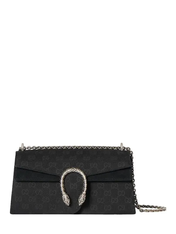 Gucci Dionysus Medium Shoulder Bag Gg Canvas - Black